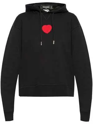 Dsquared2 Heart-patch Cotton Hoodie