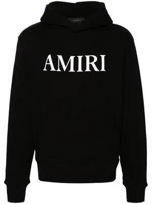 Amiri Logo-lettering Cotton Hoodie - Black