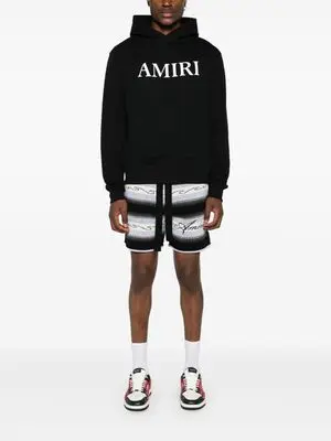 Amiri Logo-lettering Cotton Hoodie - Black