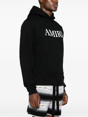 Amiri Logo-lettering Cotton Hoodie - Black