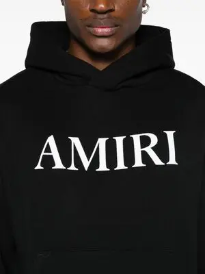 Amiri Logo-lettering Cotton Hoodie - Black