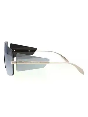 Alexander McQueen Mirrored Shield Sunglasses - Silver