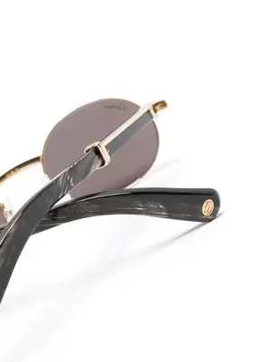 Cartier Giverny Oval-frame Sunglasses - Black