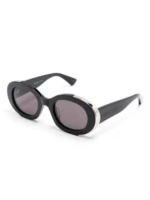 Alexander McQueen Oval Frame Sunglasses - Black