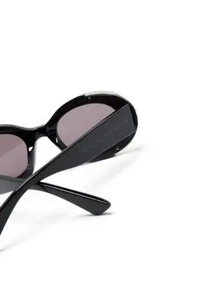 Alexander McQueen Oval Frame Sunglasses - Black