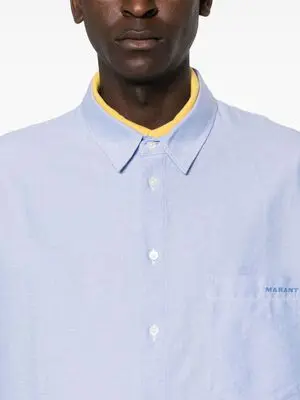 MARANT Iggy Logo-embroidered Shirt - Blue