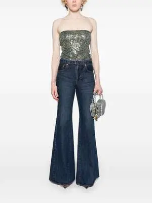 Sacai Belted Flared Jeans - Blue