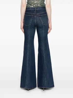 Sacai Belted Flared Jeans - Blue