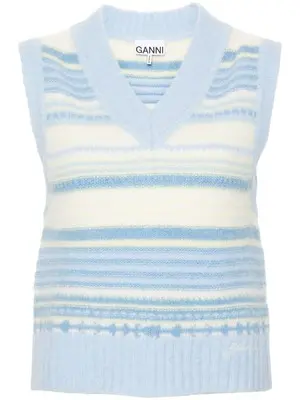 GANNI Stripped Knitted Top