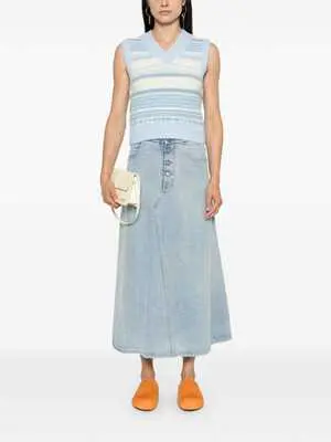 GANNI Stripped Knitted Top