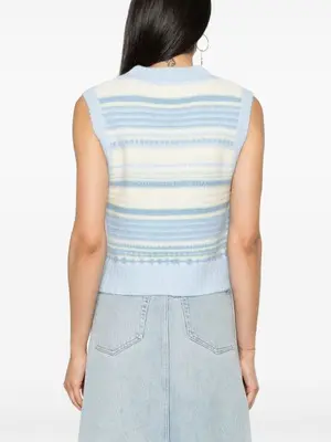 GANNI Stripped Knitted Top