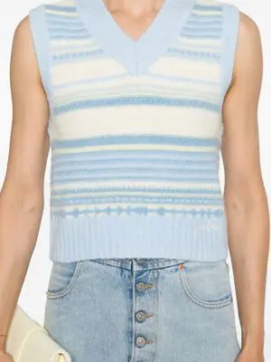 GANNI Stripped Knitted Top