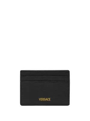 Versace Medusa Biggie Leather Card Holder - Black