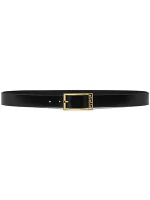 Versace Greca Leather Belt - Black