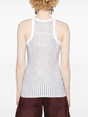 Attico Crystal-embellished Tank Top - White
