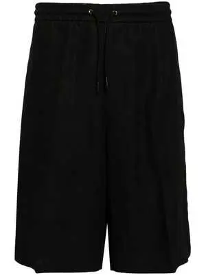 Paul Smith Drawstring Waist Linen Shorts - Black