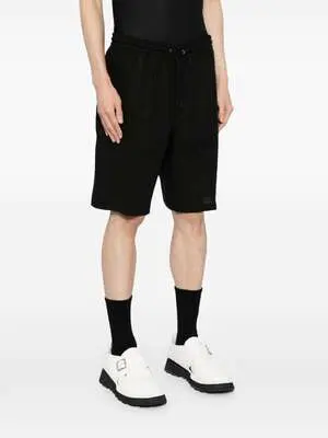 Paul Smith Drawstring Waist Linen Shorts - Black