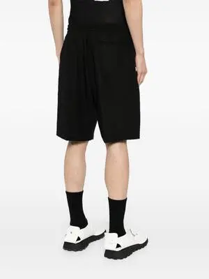 Paul Smith Drawstring Waist Linen Shorts - Black