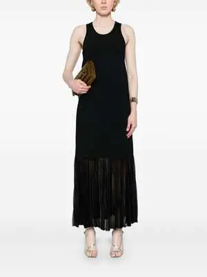 JIL SANDER Plissé-detailed Knitted Maxi Dress