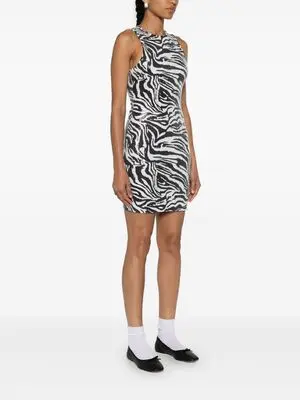 ROTATE BY BIRGER CHRISTENSEN Zebra-print Sequin Embellished Dress