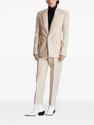 Balmain Logo-tag Merino-wool Jumper - Blue