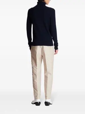 Balmain Logo-tag Merino-wool Jumper - Blue