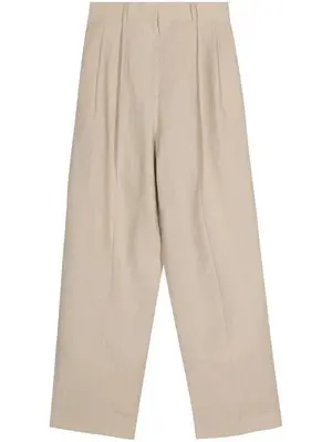 TOTEME Pleat-detail Tapered Trousers - Neutrals