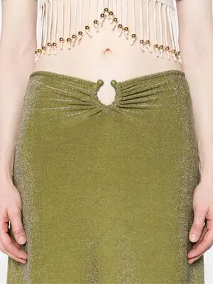 Johanna Ortiz Ring-detail Lurex Midi Skirt - Green