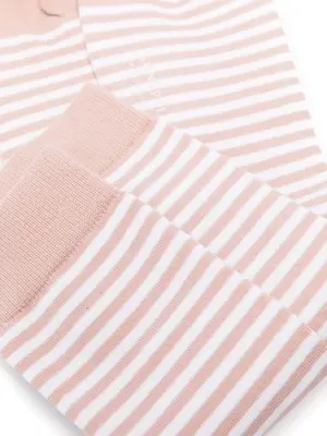 Sunspel Striped Ankle Socks - Pink