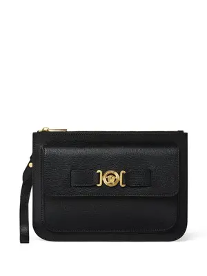 Versace Medusa Biggie Leather Clutch - Black