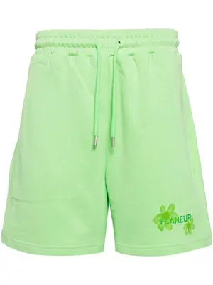 FLANEUR Watercolor Floral Cotton Shorts