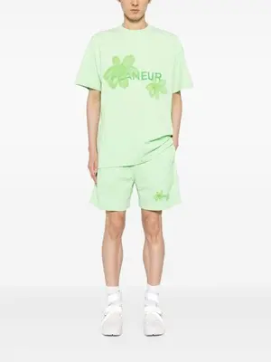 FLANEUR Watercolor Floral Cotton Shorts