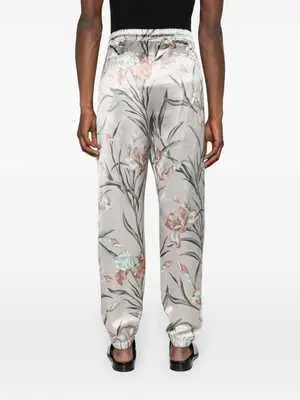 Saint Laurent Floral-print Tapered Trousers