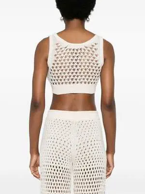 Palm Angels Sequin-embellished Knitted Crop Top