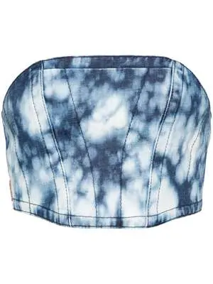 Palm Angels Washed Denim Corset