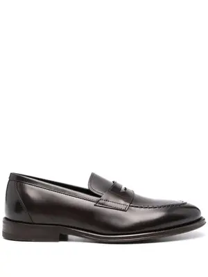 HENDERSON BARACCO Penny-slot Leather Loafers - Brown