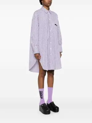 Palm Angels Striped Midi Shirt Dress
