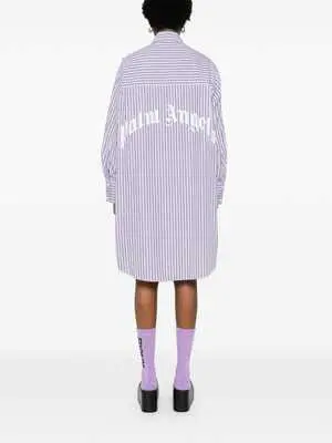 Palm Angels Striped Midi Shirt Dress