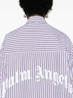Palm Angels Striped Midi Shirt Dress