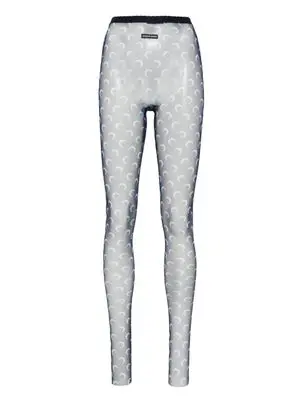 MARINE SERRE Crescent Moon Print Tights - Blue