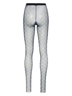 MARINE SERRE Crescent Moon Print Tights - Blue