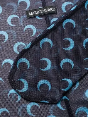 MARINE SERRE Crescent Moon Print Tights - Blue