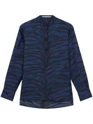 Stella McCartney Tiger-print Silk Shirt - Blue