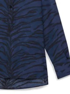Stella McCartney Tiger-print Silk Shirt - Blue
