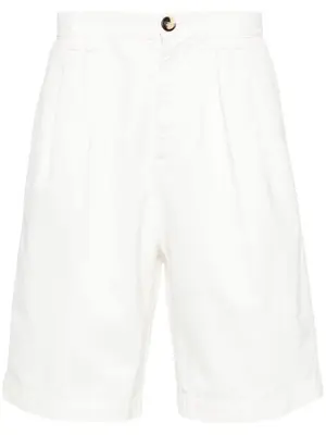 Brunello Cucinelli Pleat-detail Straight-leg Shorts - White