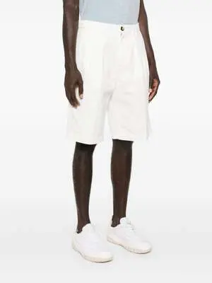 Brunello Cucinelli Pleat-detail Straight-leg Shorts - White