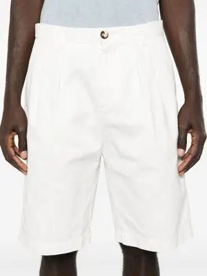 Brunello Cucinelli Pleat-detail Straight-leg Shorts - White