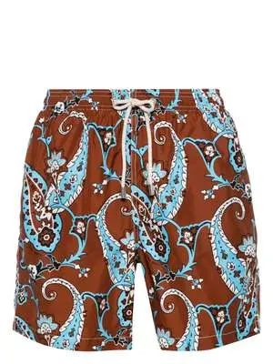 MC2 SAINT BARTH Lighting Indie Vibe-print Swim Shorts - Brown