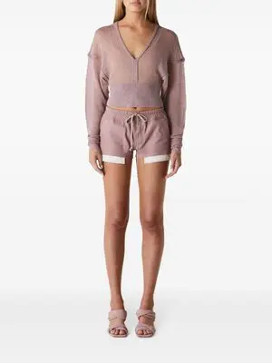 Rick Owens Semi-sheer V-neck Cropped Jumper