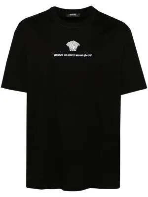 Versace Embroidered Cotton-jersey T-shirt